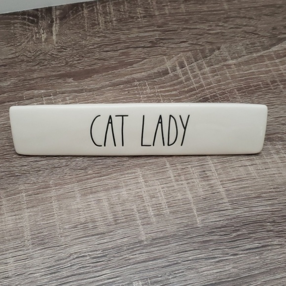 Rae Dunn | Office | Rae Dunn Cat Lady Desk Sign Paperweight Plaque ...